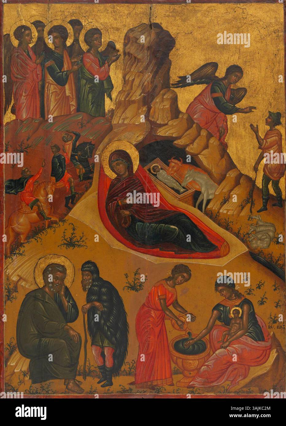 The Nativity scene, attributed to Victor of Crete, is a religious ...