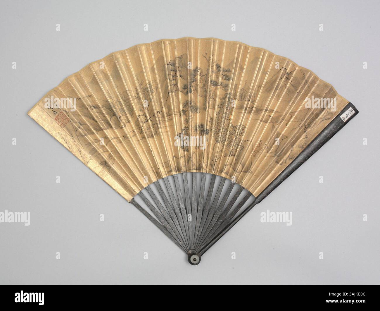 A fan painting by Wen Jia, part of The Palace Museum collection ...