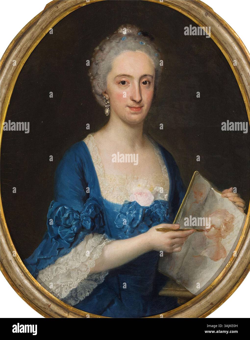 Francesco Liani's portrait of a gentlewoman, created with sanguine drawing, reflects the artist ...