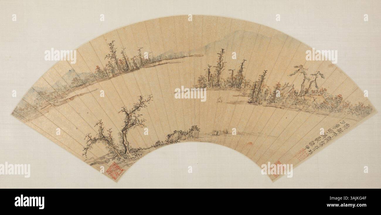A traditional fan painting from The Palace Museum collection ...