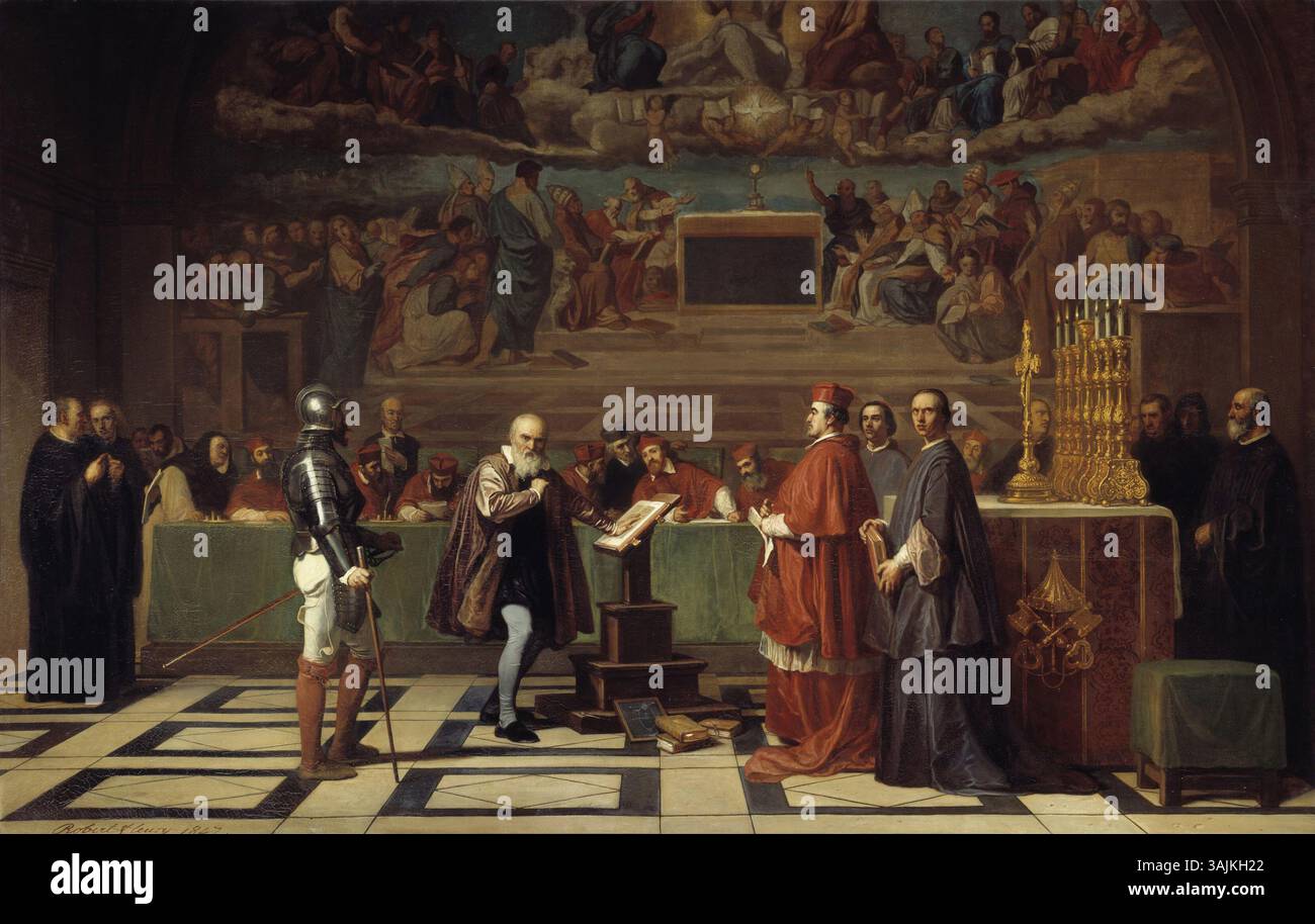 This painting, 'Galileo before the Holy Office' by Joseph-Nicolas ...