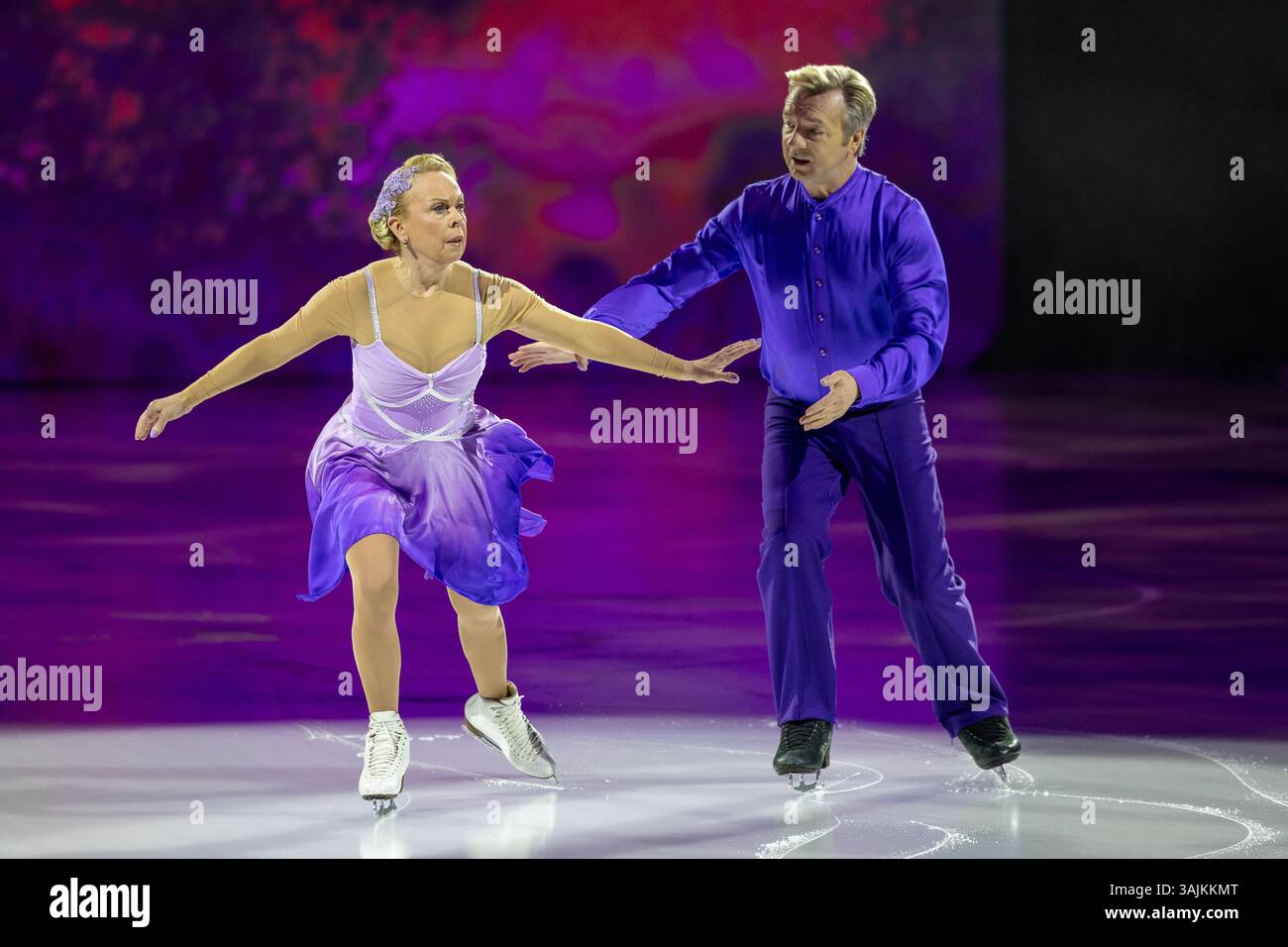 London, UK. 11th Apr, 2025. Jayne Torvill and Christopher Dean skate ...