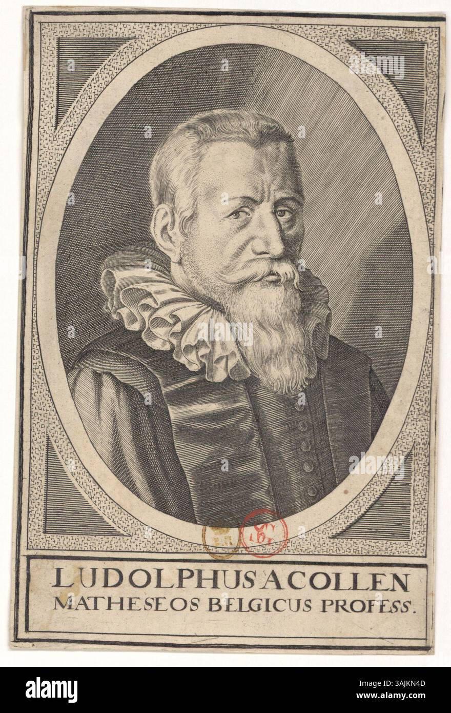 This engraving features Ludolphus A. Collen, a noted Belgian ...