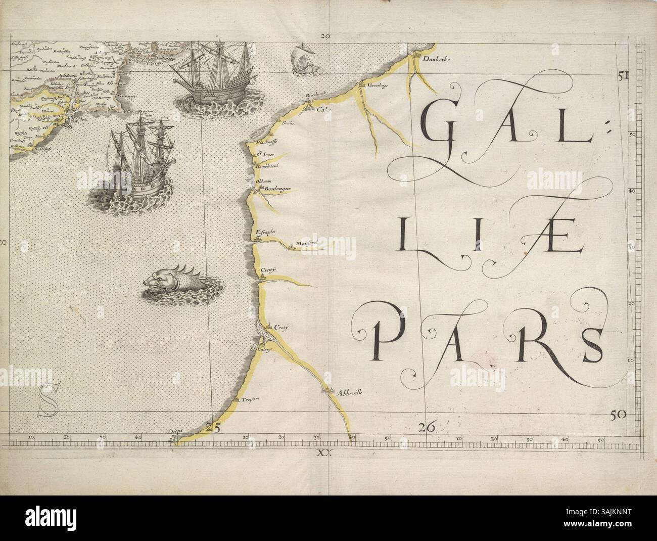 Christopher Saxton's map, dated between 1540 and 1610, represents the ...