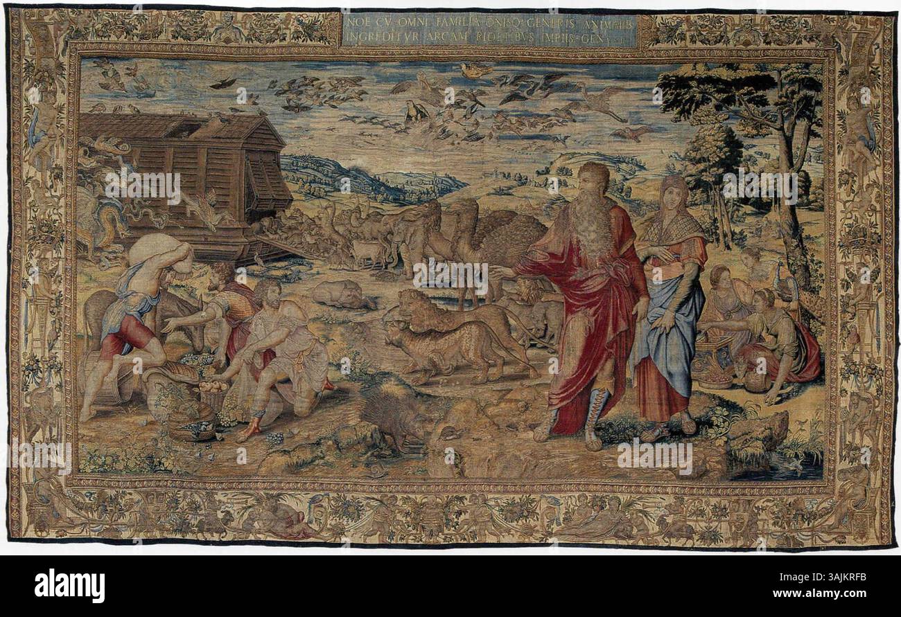 Tapestry titled 'Animals Entering the Ark' by the Circle of Cornelis ...