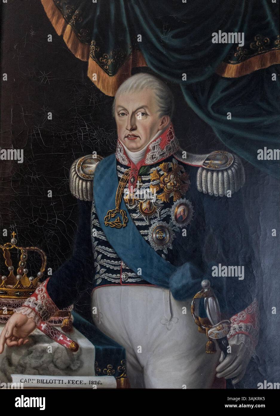 This 1826 portrait by Bilotti depicts Carlo Felice, King of Savoy ...