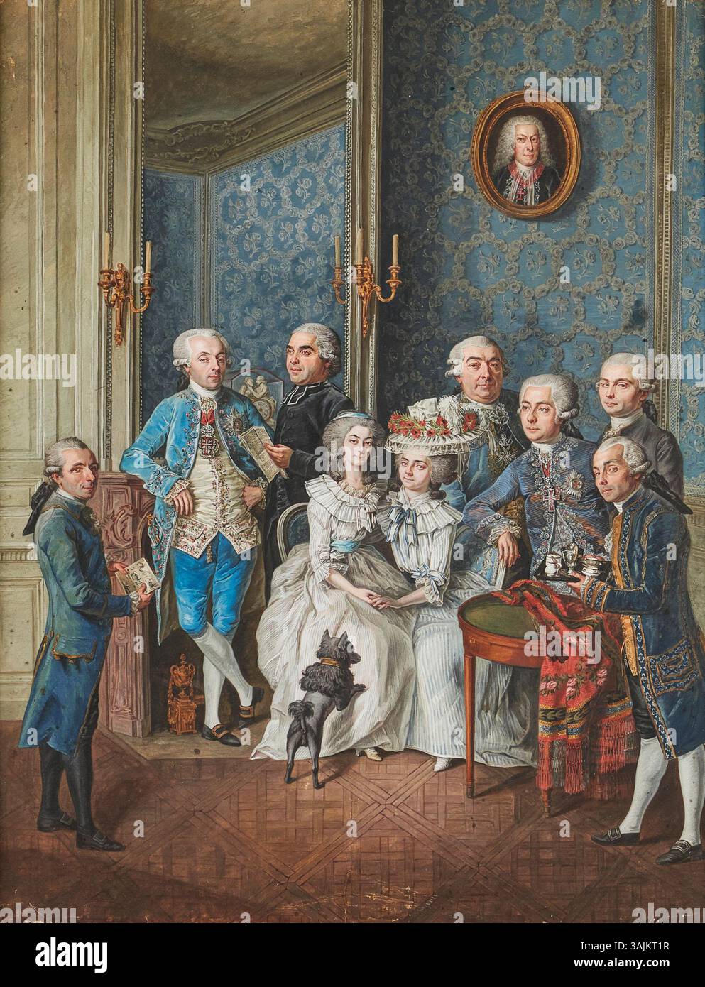 This painting from the late 18th century depicts a family scene with ...