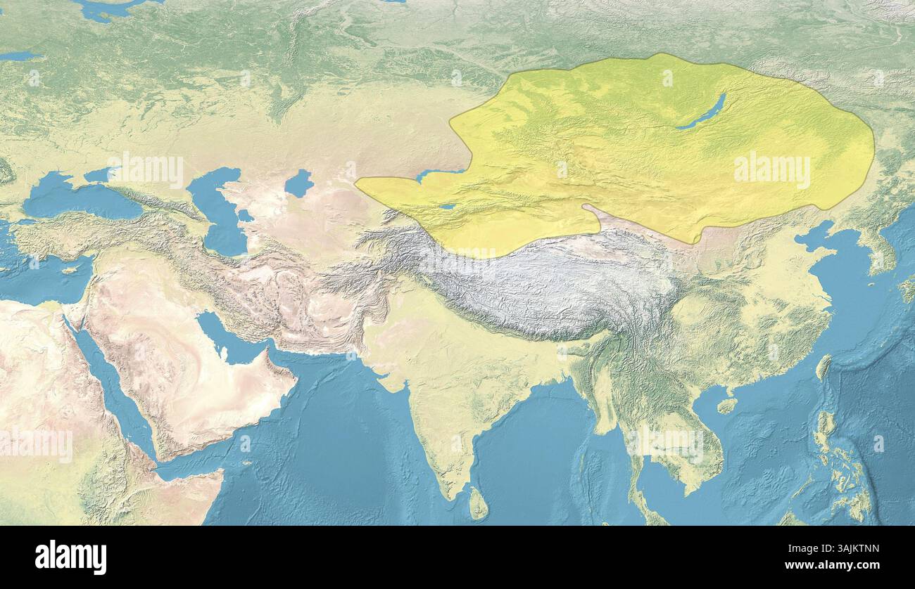 Map of the Kyrgyz Khaganate, providing a geographical representation of ...