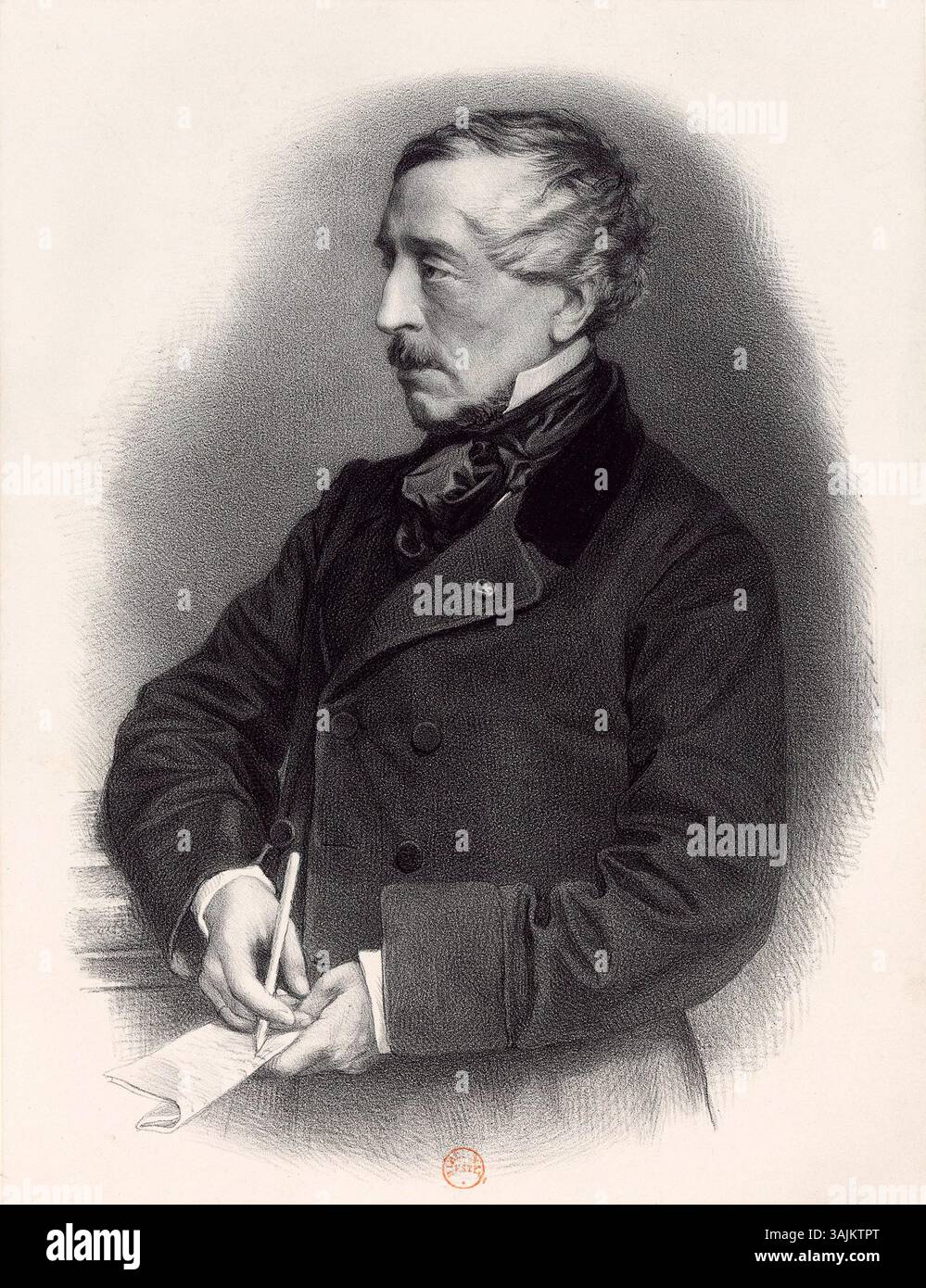 Portrait of Jean-Jacques Ampère, French philologist and man of letters ...