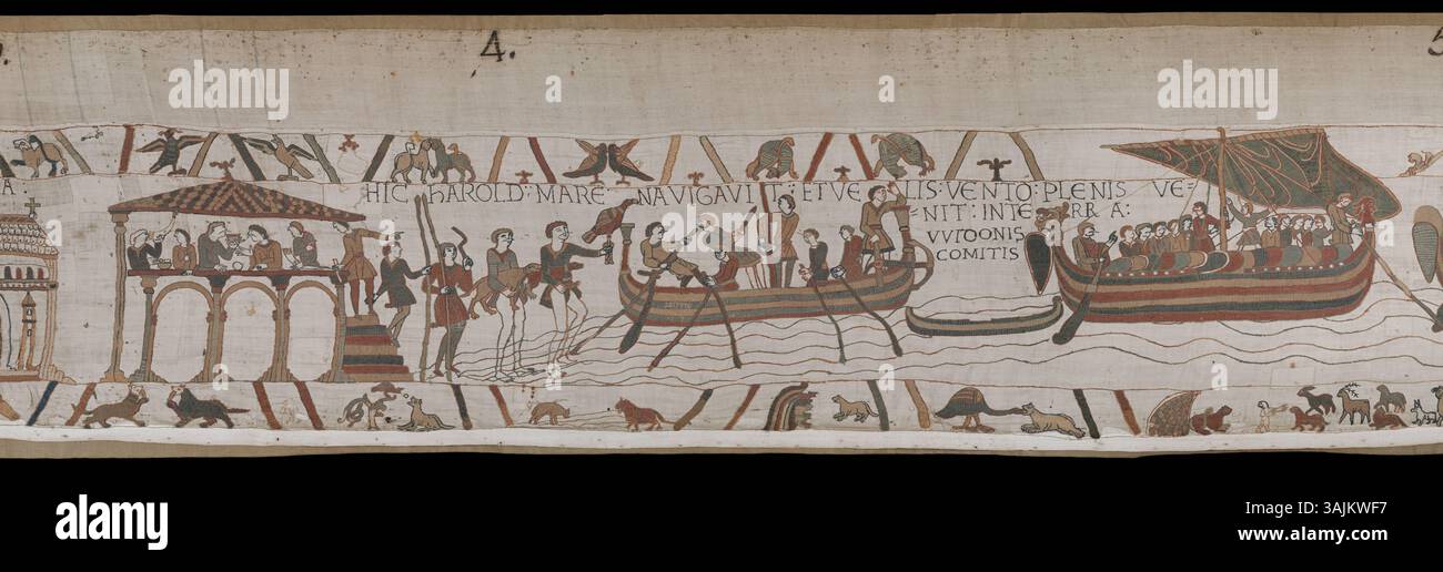 This scene from the Bayeux Tapestry depicts the early stages of the ...