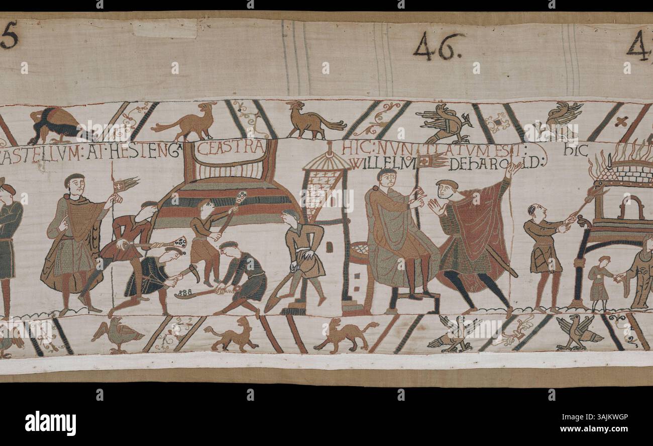 Scene 46 of the Bayeux Tapestry continues to illustrate the events of ...