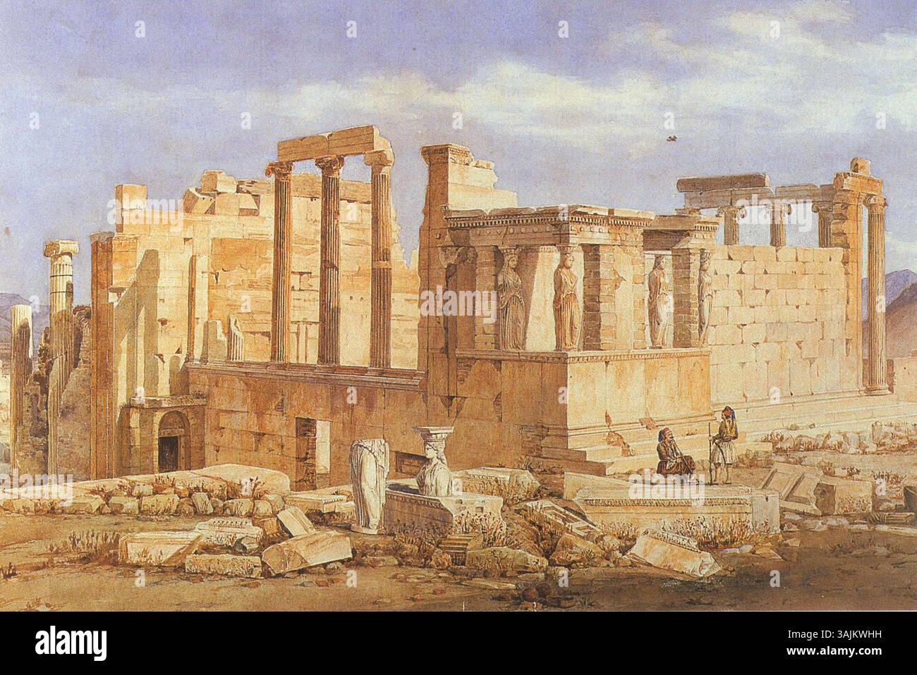 This watercolor by Christian Hansen, created in 1845, shows the ...