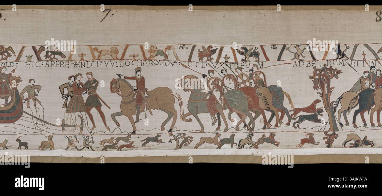 This scene from the Bayeux Tapestry portrays key moments of the Norman ...