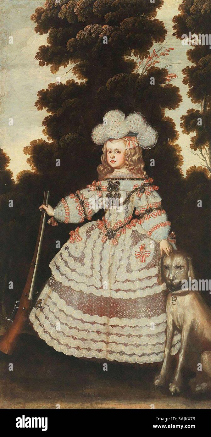 This portrait from the Spanish School depicts Margaret Theresa of Spain ...