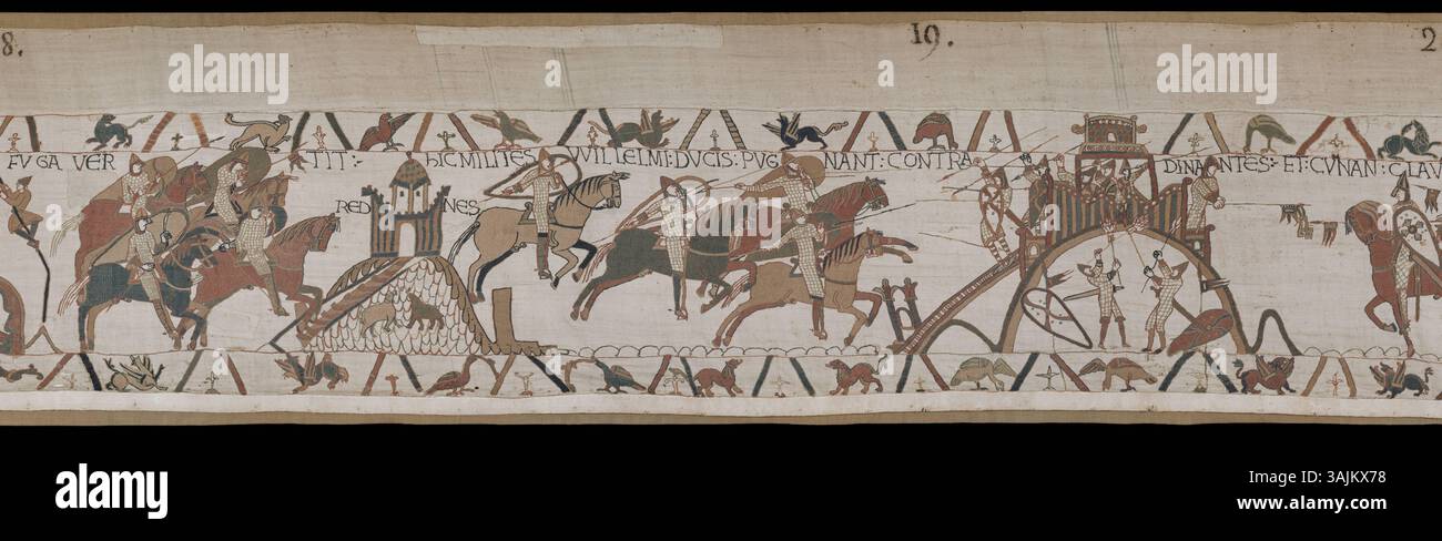 Scene 19 of the Bayeux Tapestry highlights the key events of the Norman ...