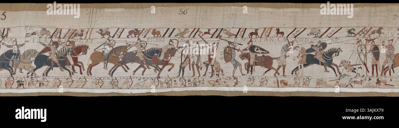 Scene 56 in the Bayeux Tapestry captures a moment of the Norman ...