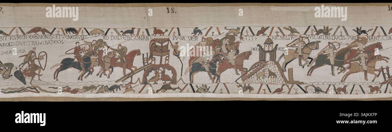 Scene 18 of the Bayeux Tapestry depicts the pivotal moments in the ...