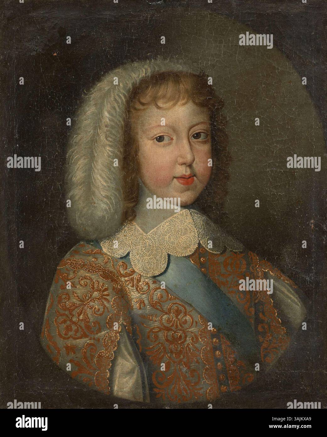 A 17th-century portrait, created by the Workshop of Henri and Charles Beaubrun, depicting Louis ...