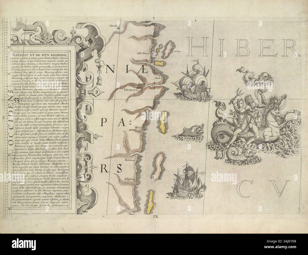 This third sheet from Christopher Saxton’s map of the British Isles ...