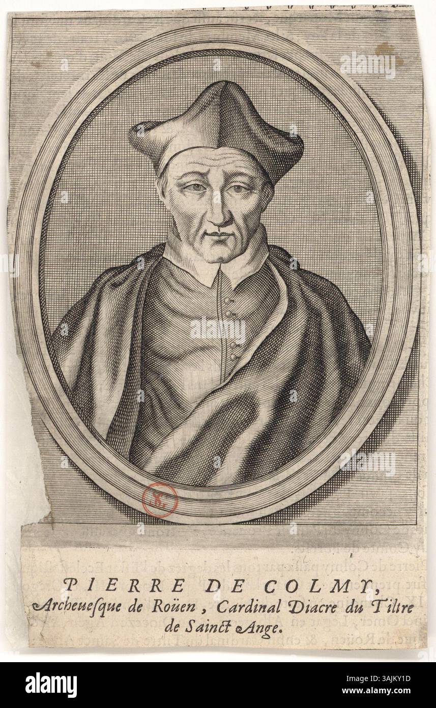 This engraving of Pierre de Colmy, Archbishop of Rouen and Cardinal ...