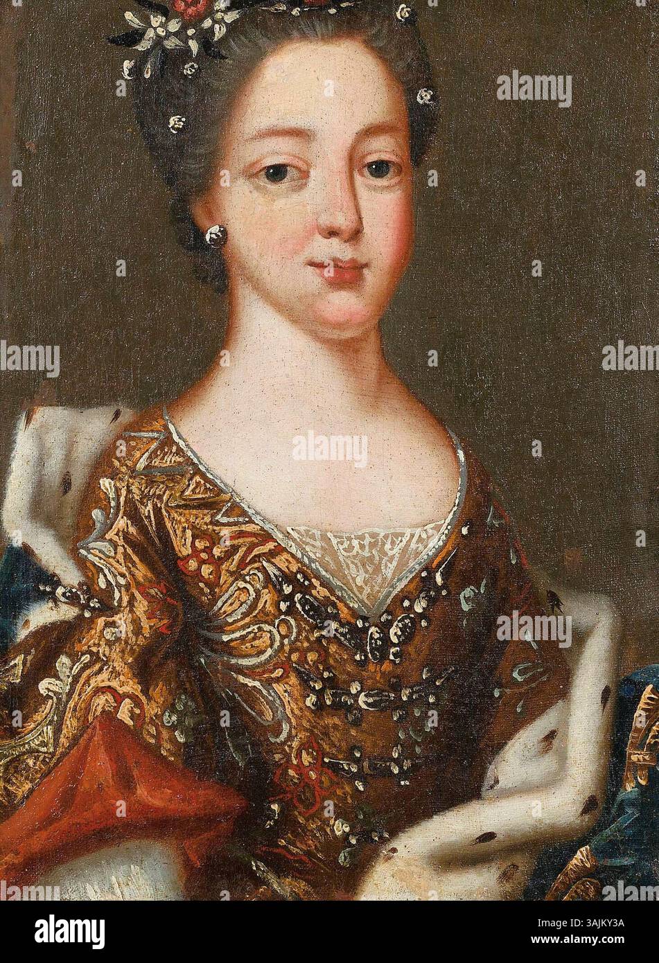 This 1720 painting, from the French School, portrays a French princess ...