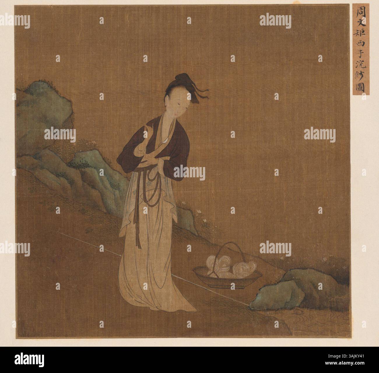 This Chinese painting attributed to Zhou Wenju, depicting the legendary ...