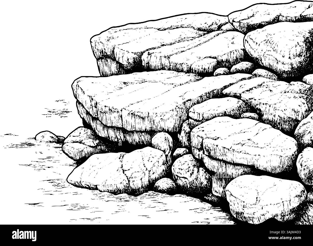 Rough rocks boulders dry Stock Vector Images - Alamy