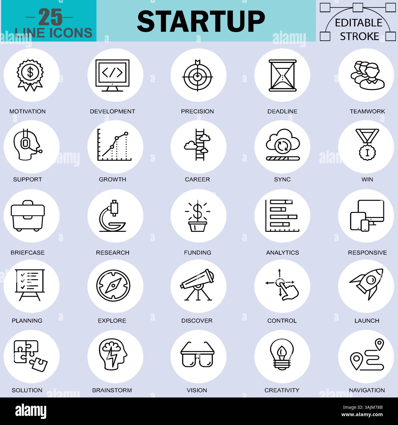 Professional Startup and Business Development Vector Icons - 25 ...