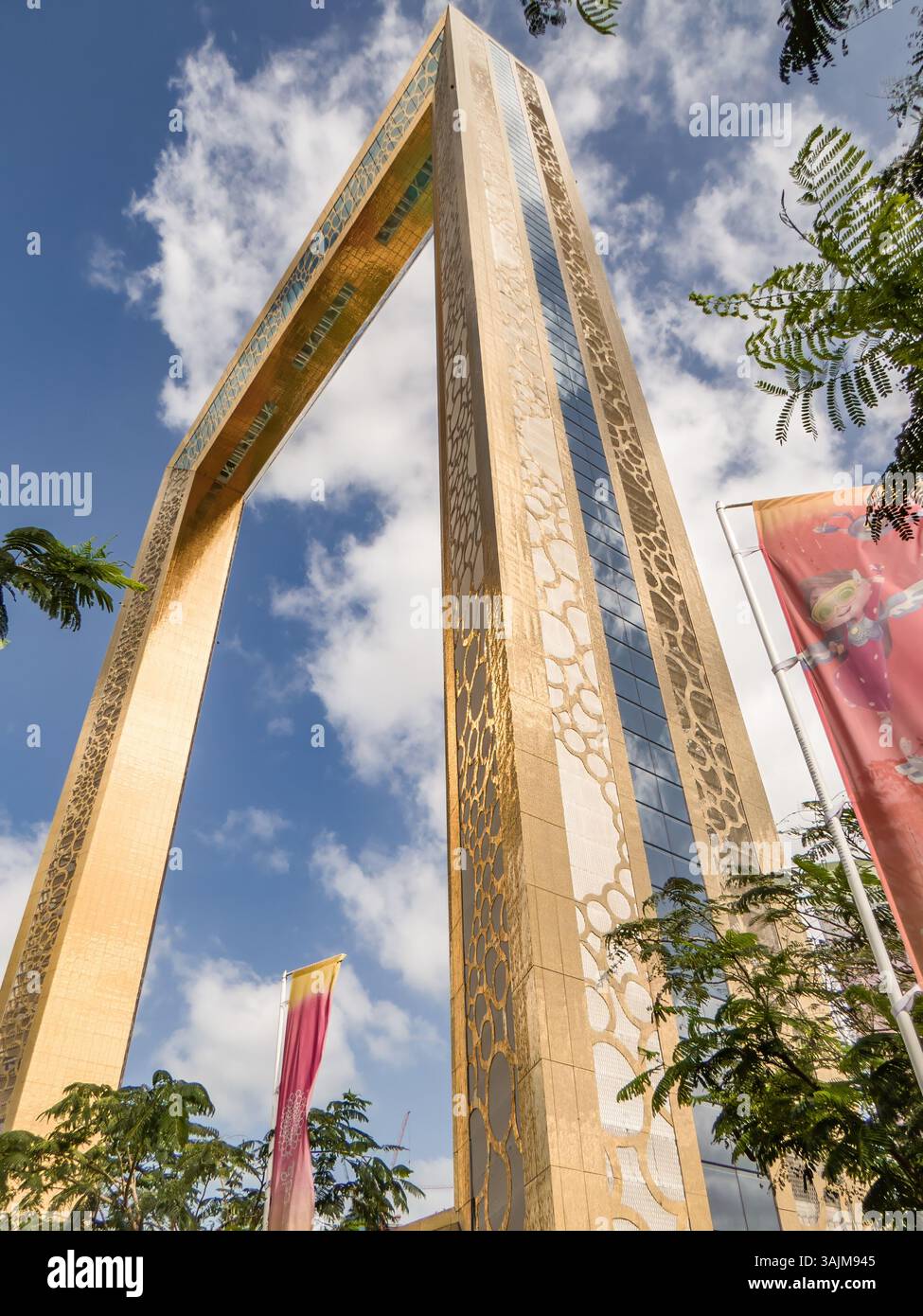 The Dubai frame is a famous tourist attraction in Dubai,UAE. It tells ...