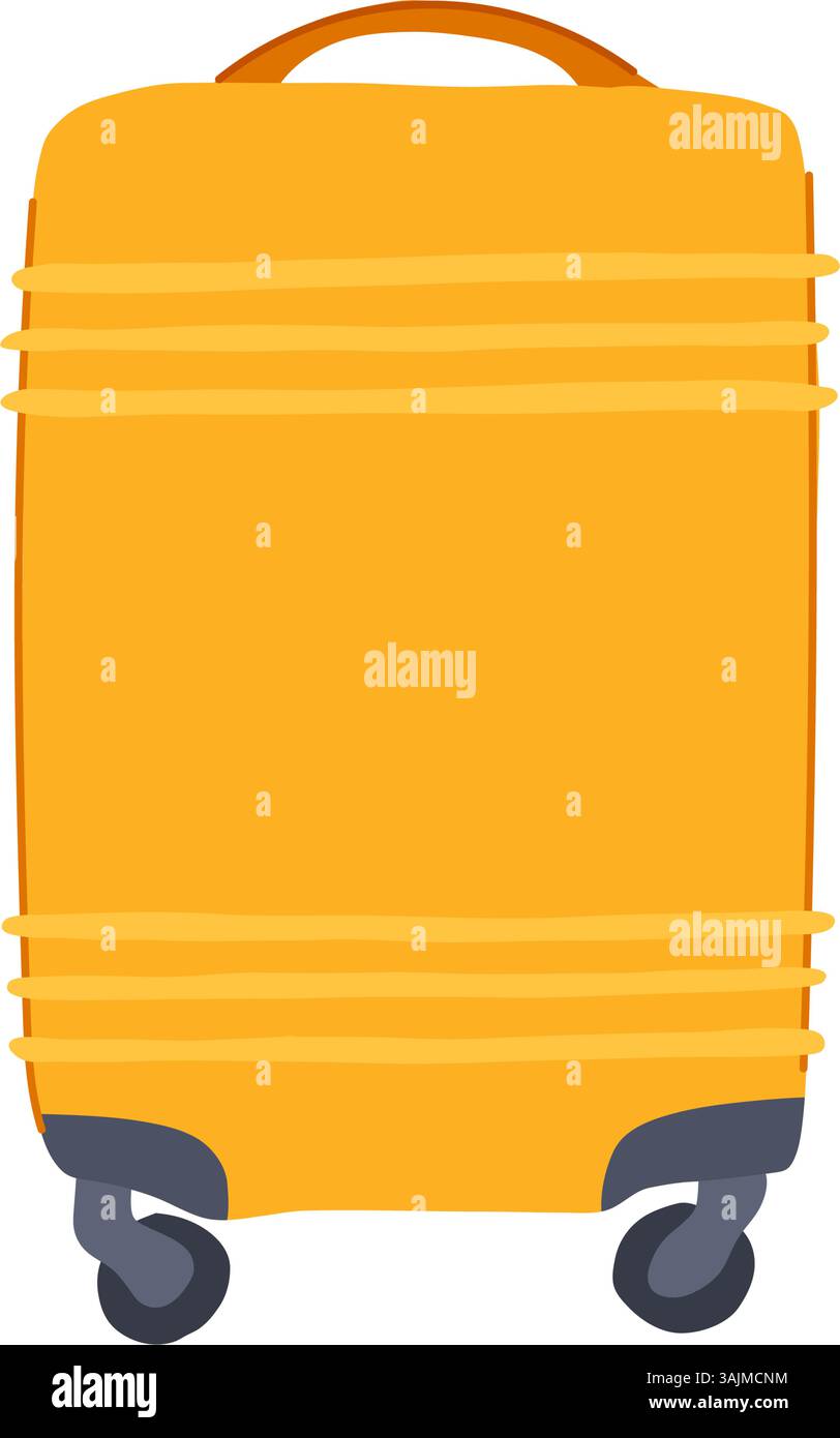 wheels hard shell suitcase cartoon vector illustration Stock Vector ...