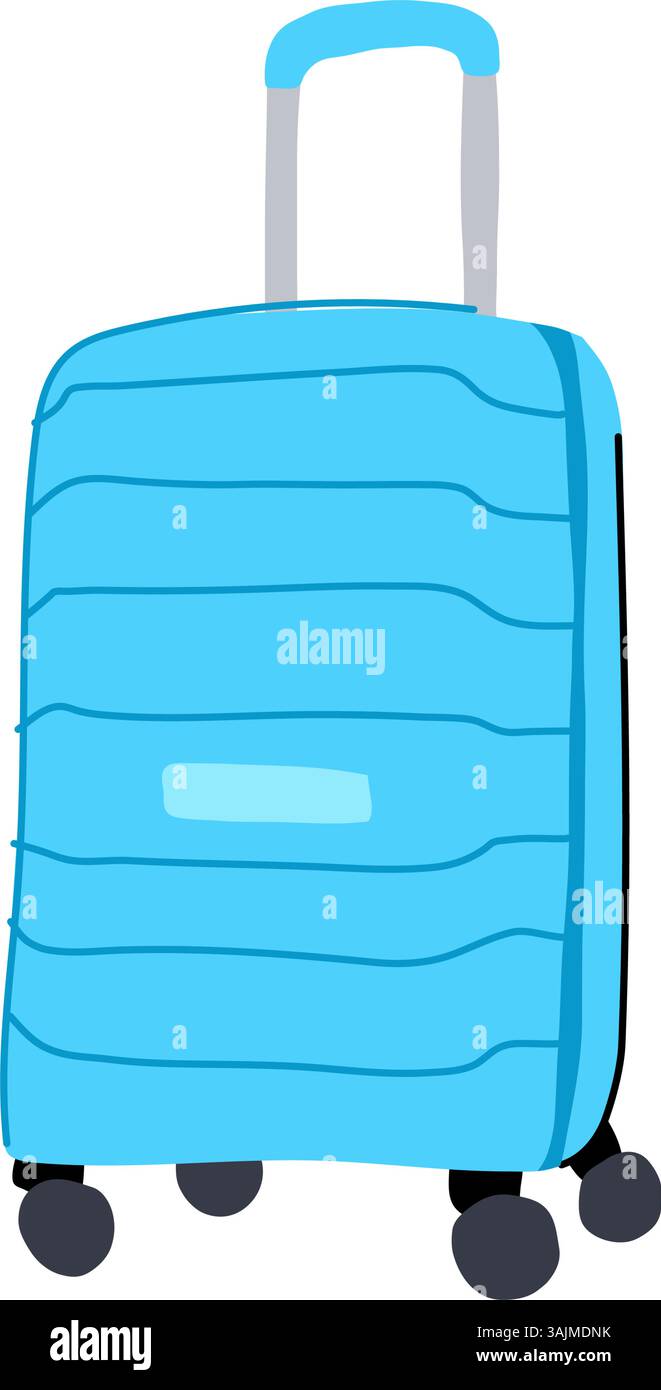 lock hard shell suitcase cartoon vector illustration Stock Vector Image ...