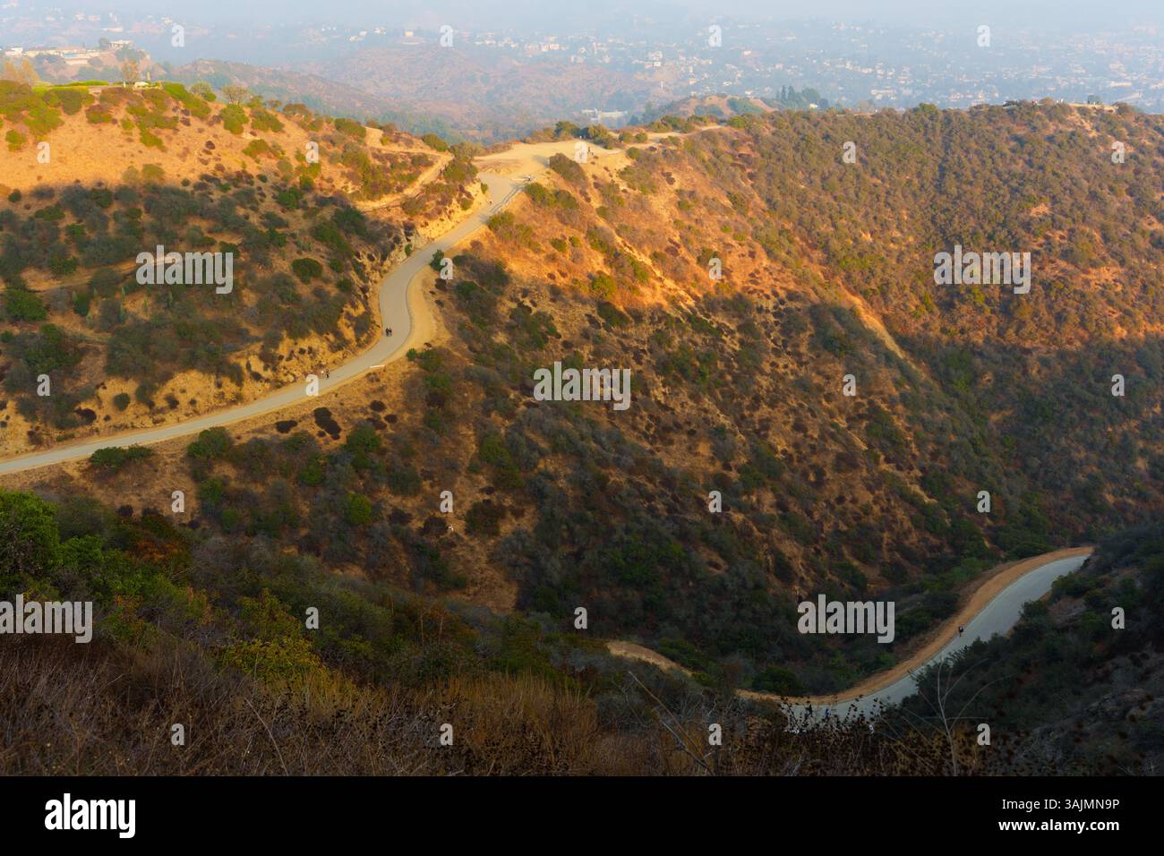 Scenic view of winding hiking trails at Runyon Canyon Park, featuring ...