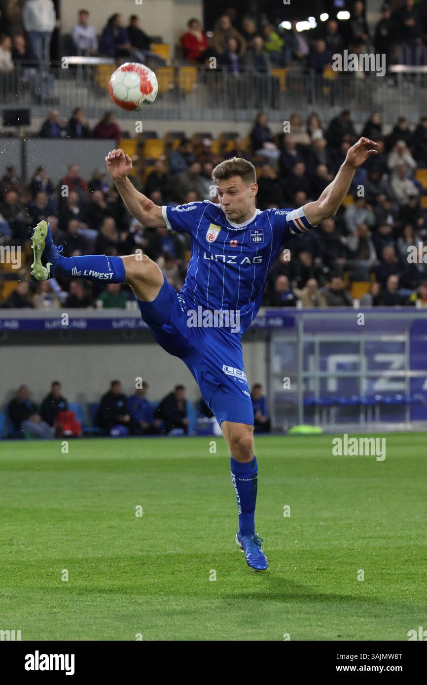 Linz, Austria. 11th Apr, 2025. LINZ, AUSTRIA - APRIL 11: Manuel Maranda ...