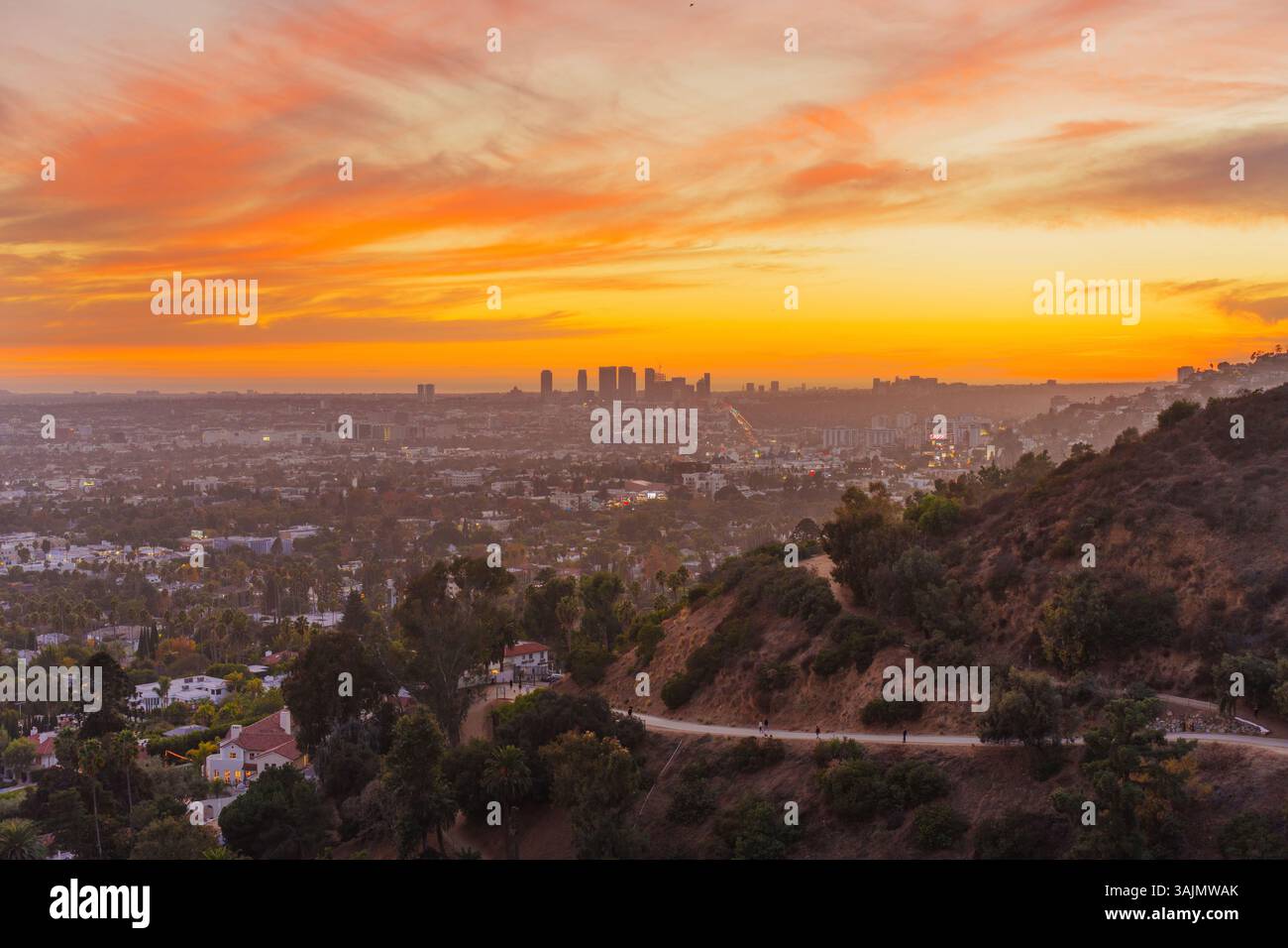 Los Angeles, California - December 3, 2024: Wide-angle view captures ...