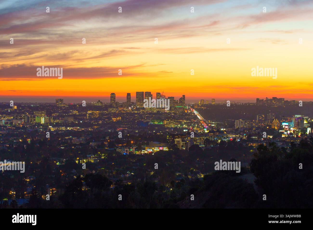 Los Angeles, California - December 3, 2024: Panoramic view of the Los ...