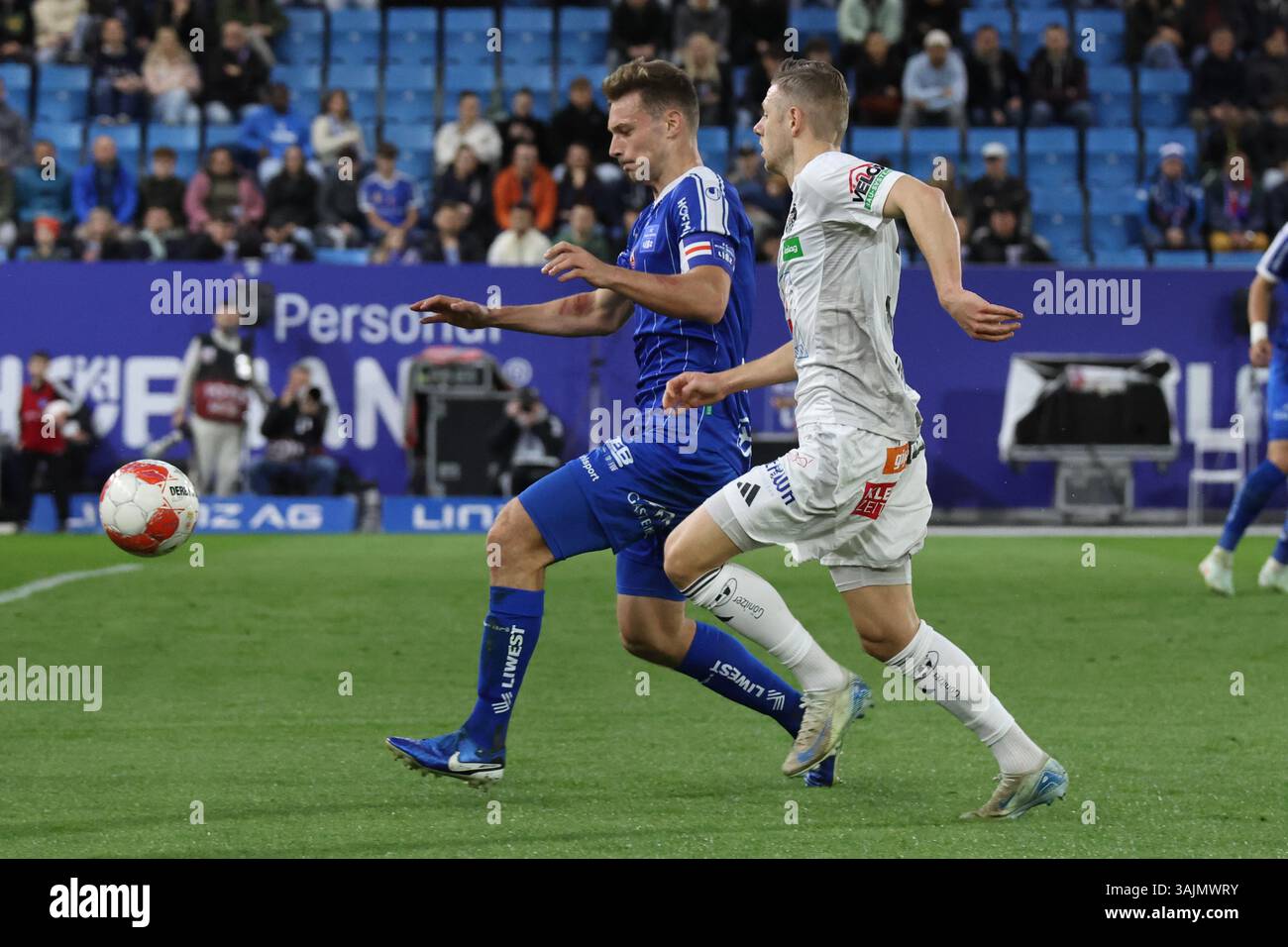 LINZ, AUSTRIA - APRIL 11: Manuel Maranda of Blau Weiss Linz and ...