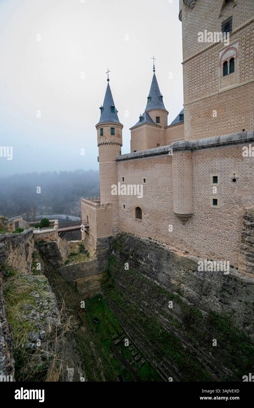 Alcázar Castle in Segovia Shrouded by Fog Stock Photo - Alamy