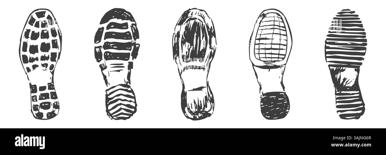 Shoe print boot, foot step silhouette mark. Boot Print textured, grunge ...