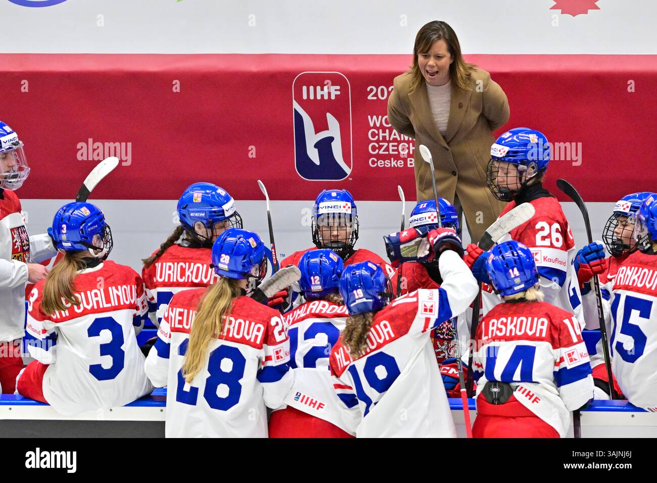 Budweis, Czech Republic. 11th Apr, 2025. Coach Carla MacLeod of Czech ...
