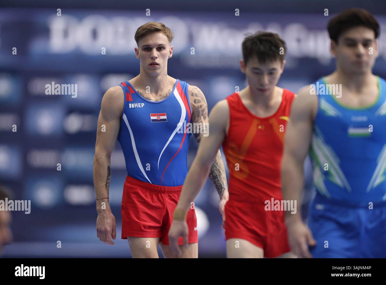 Aurel Benovic of Croatia performs on Vault during DOBRO FIG Apparatus ...