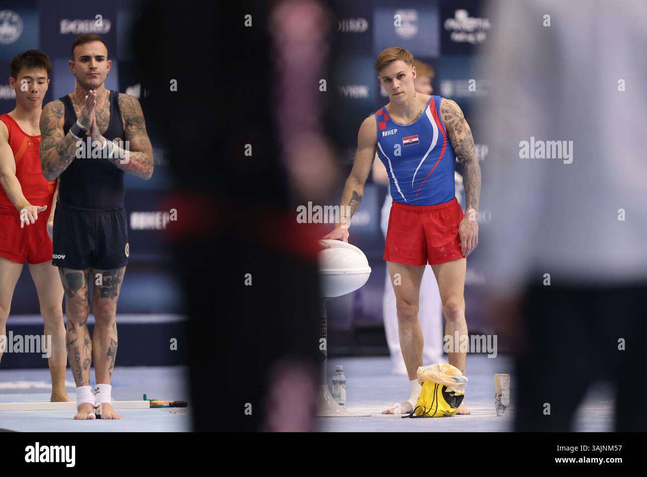 Osijek, Croatia. 11th Apr, 2025. Aurel Benovic of Croatia performs on ...