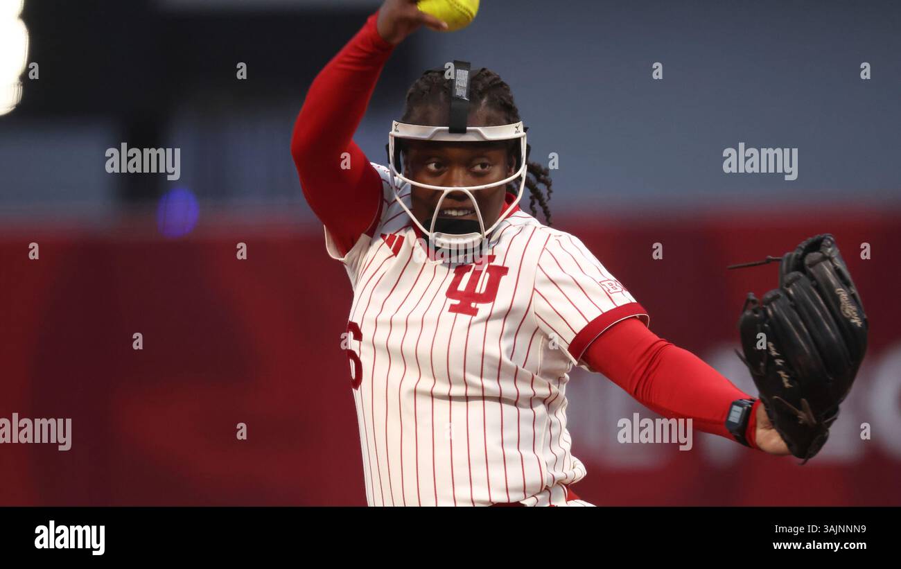 Indian pitcher Brianna Copeland (16) pitches during an NCAA softball ...