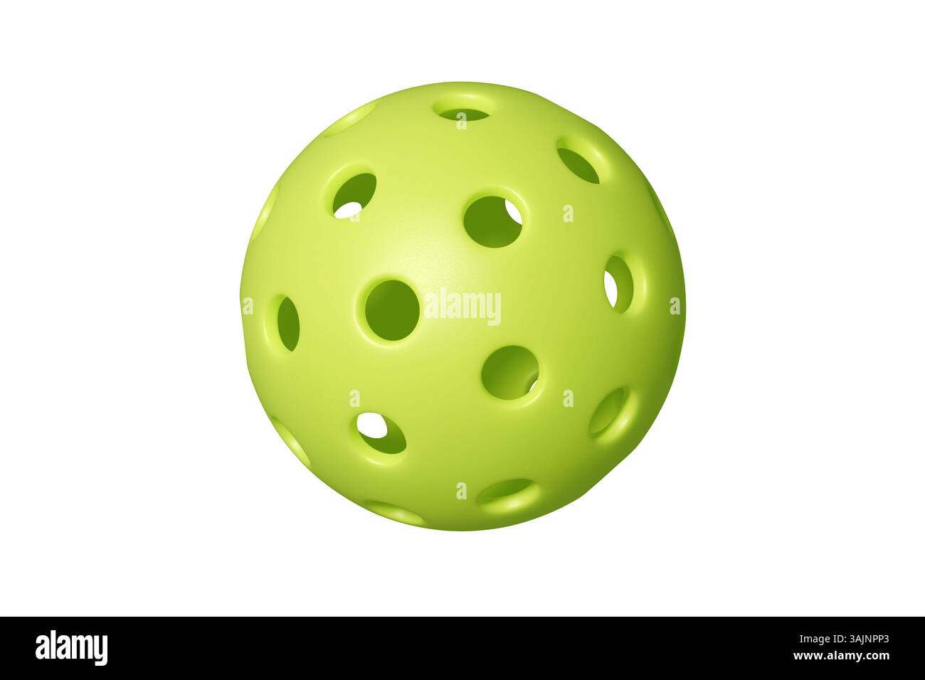 Green pickleball ball on an isolated background. 3d rendering Stock ...