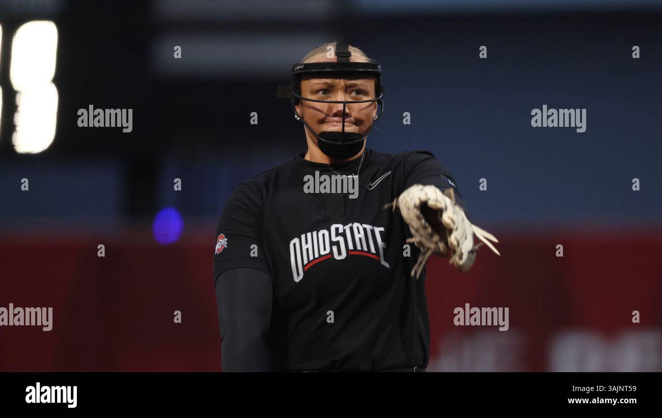 Ohio State pitcher Kennedy Kay (45) pitches during an NCAA softball ...