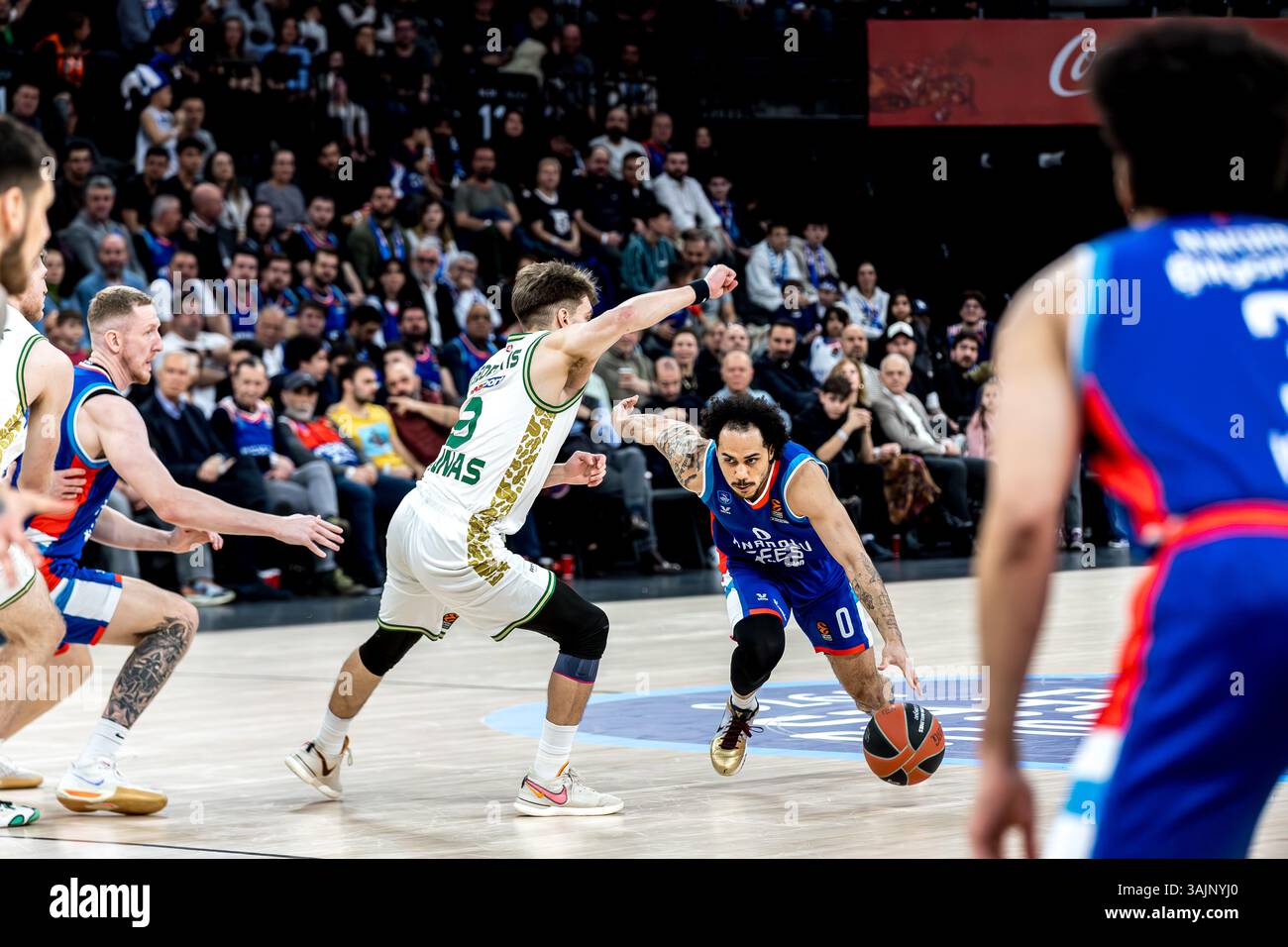 ISTANBUL, TURKEY - April 11 , 2025: SHANE LARKIN #0 of Anadolu Efes in ...
