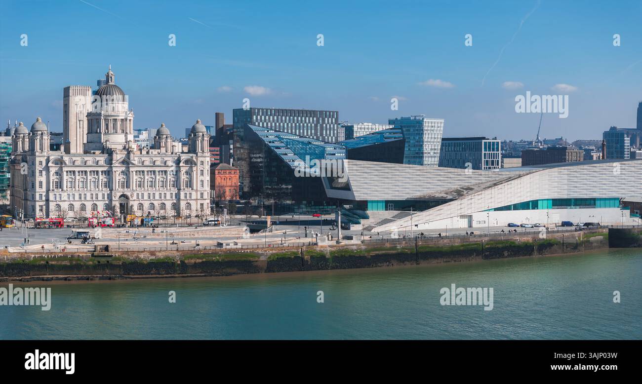 Aerial View of Liverpool Featuring Port of Liverpool Building Stock ...
