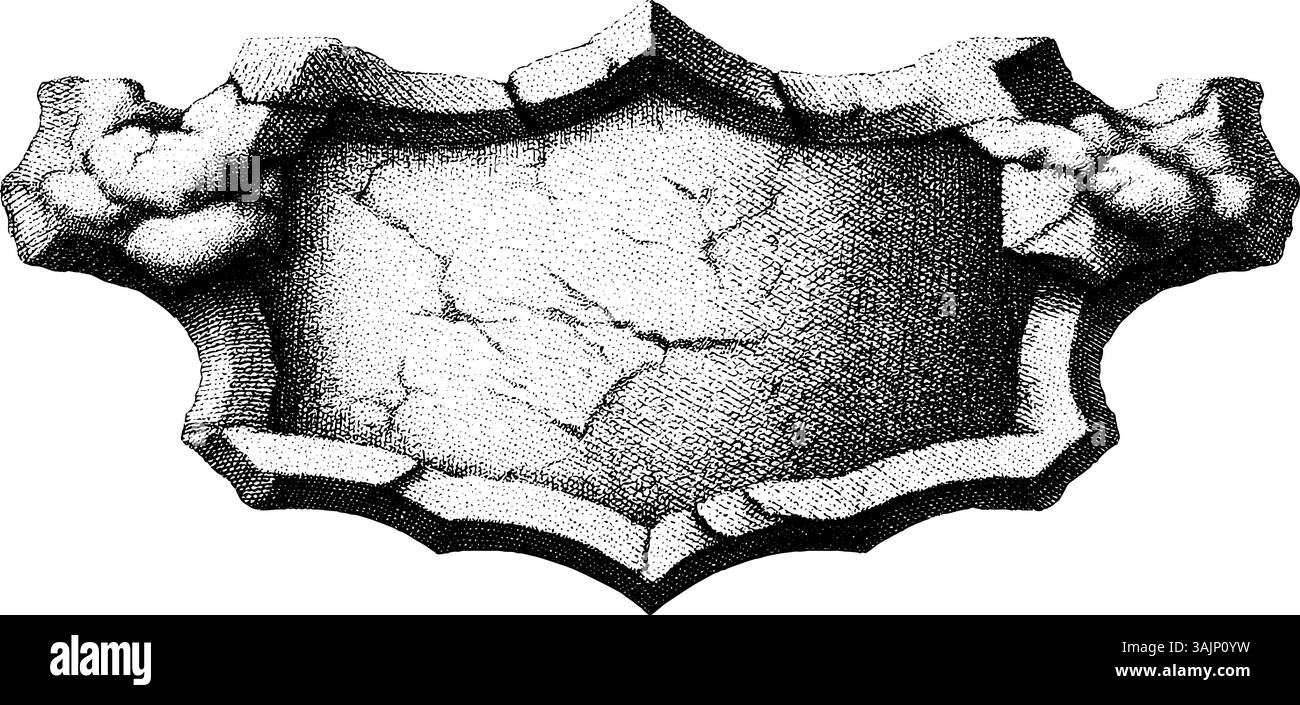 Vintage stone shield emblem with weathered texture Stock Vector Image ...