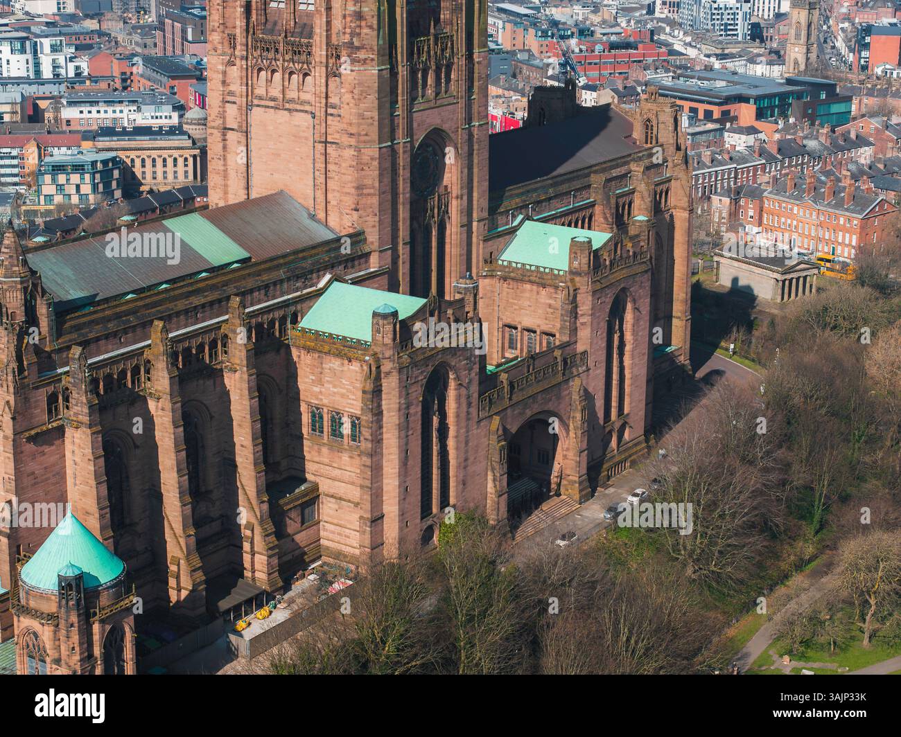 Aerial View of Liverpool Cathedral and Surrounding Urban Landscape ...