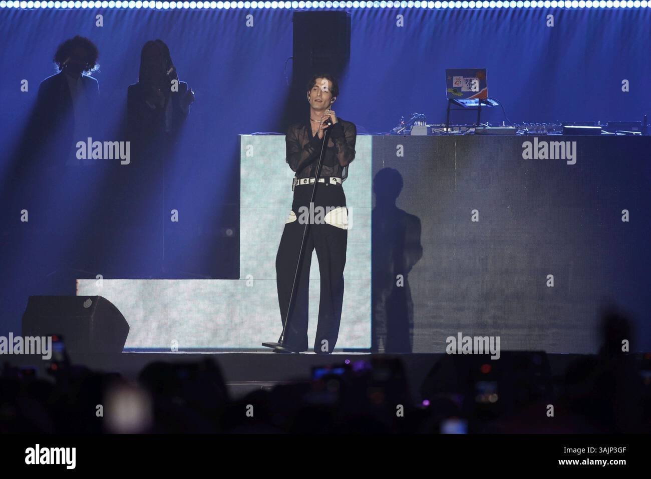 Italian singer Damiano David performs at LOS40 Primavera Pop 2025, at ...