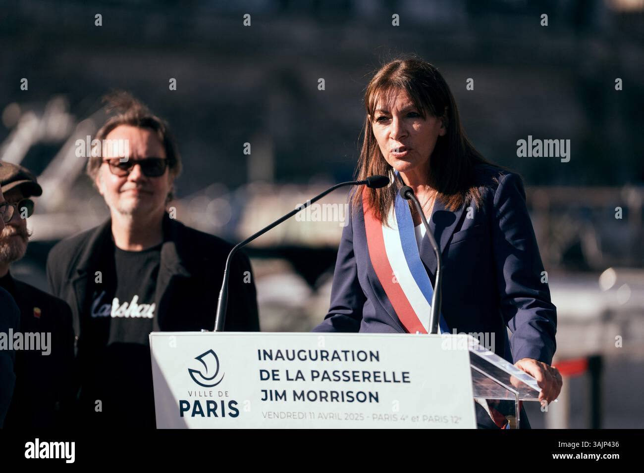 Paris, France. 11th Apr, 2025. Mayor of Paris, Anne Hidalgo speechs ...